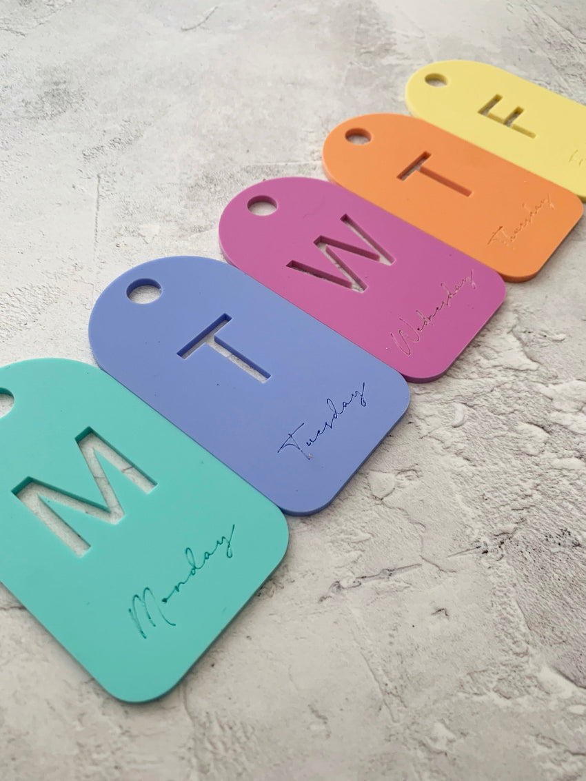 5 Days of the week hanger tags – Parkin and Lewis